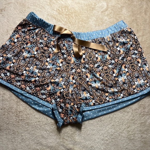 Shorts | Majamas Earth Lounge Pajama Shorts M Green Floral With Black ...